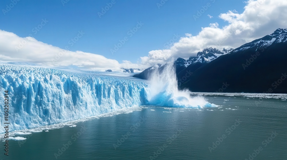 Glacier that gradually collapsed into the ocean with rising sea levels ...