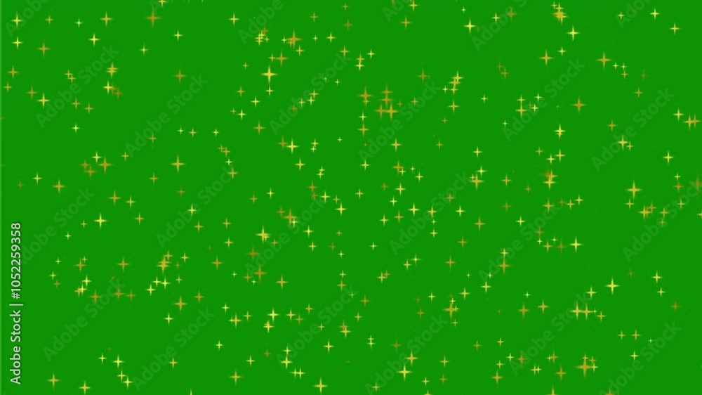 Gold star animation on green screen 4k starry, 3D star animation ...