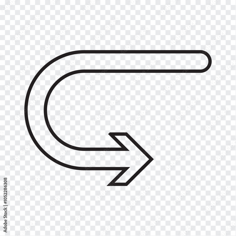 U Turn arrow icon vector illustration. U turn arrow symbol icon on ...