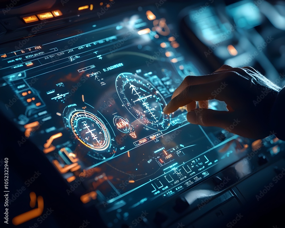 Futuristic Holographic Cockpit Display for Pilot Navigation and Flight ...