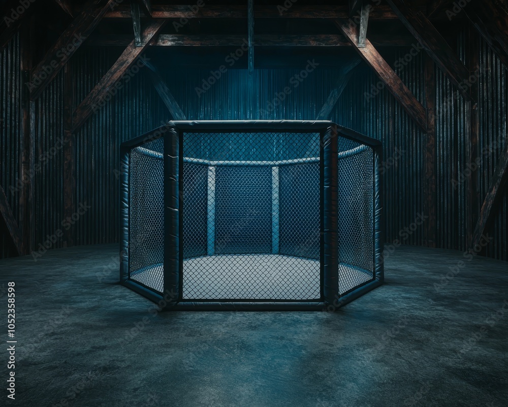 Imposing Octagonal MMA Cage in Industrial Space - Dynamic Steel ...