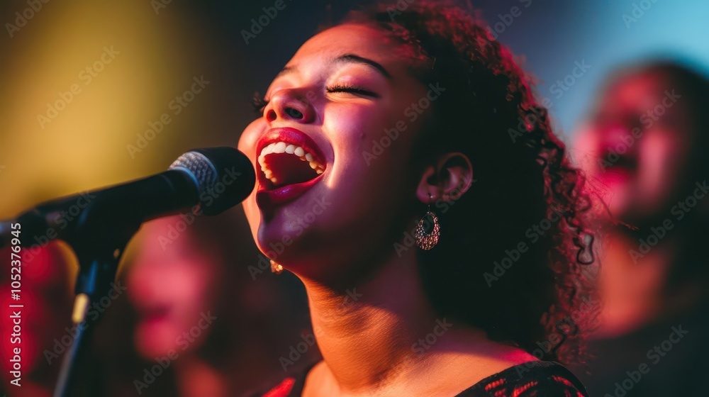 dynamic vocal coaching session with an enthusiastic singer, showcasing ...