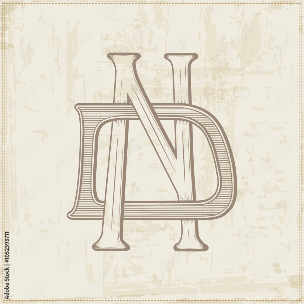 DN, ND , logo DN, Letter DN, vector, logo, Wedding Monogram Initials ...