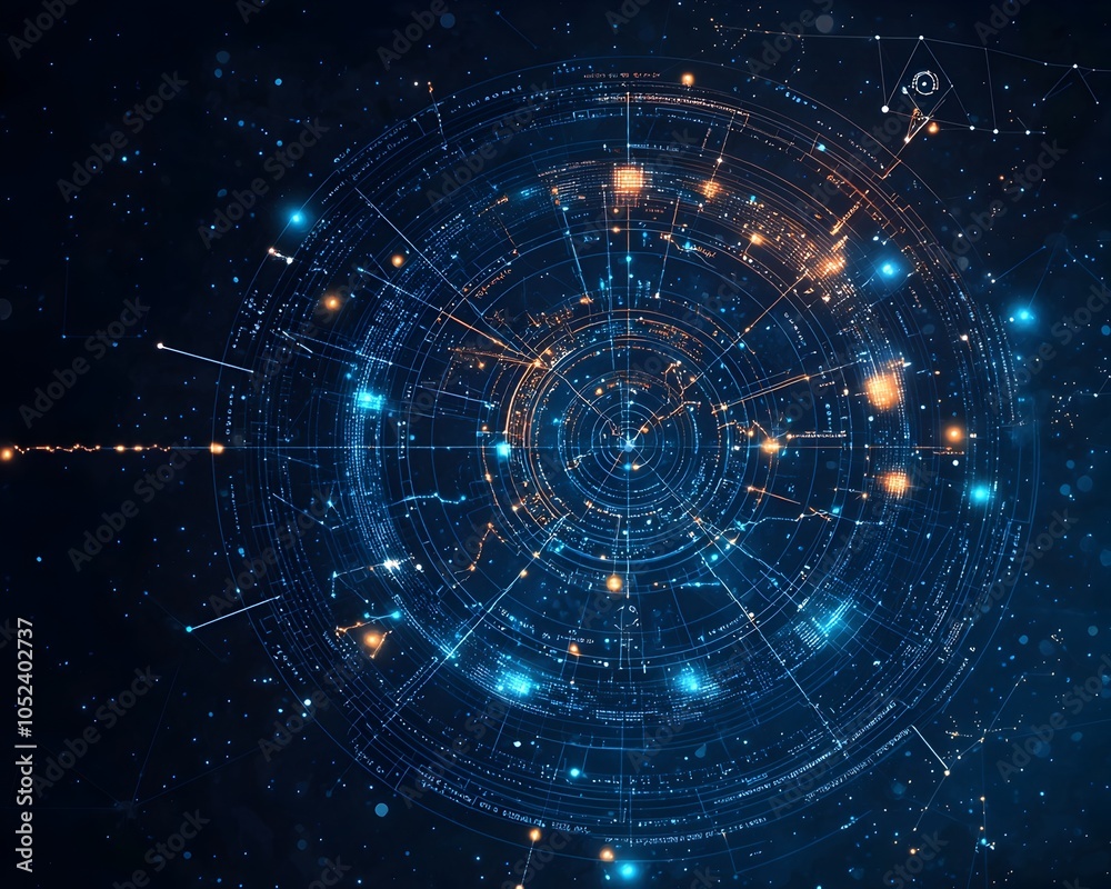 Radar Style Celestial Constellation Data Visualization Graph for ...
