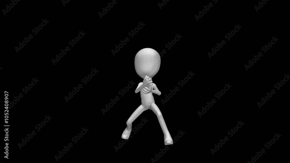 Martial Art Stickman - Karate Fight Sequence Kata - 02 - Cartoon 3D ...