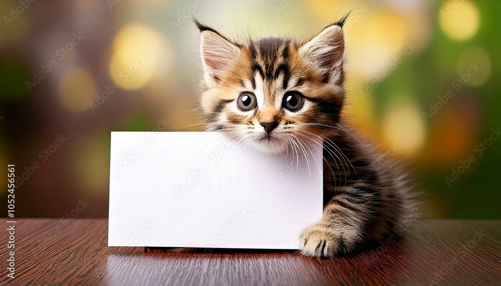 Cute Cat Holding An Empty Sign - Generative ai, üretken yapay zeka ...