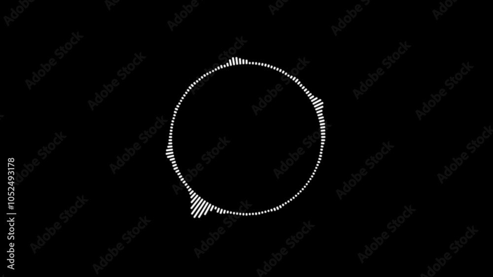 Audio wave. Round waveform on dark background. Animation audio ...