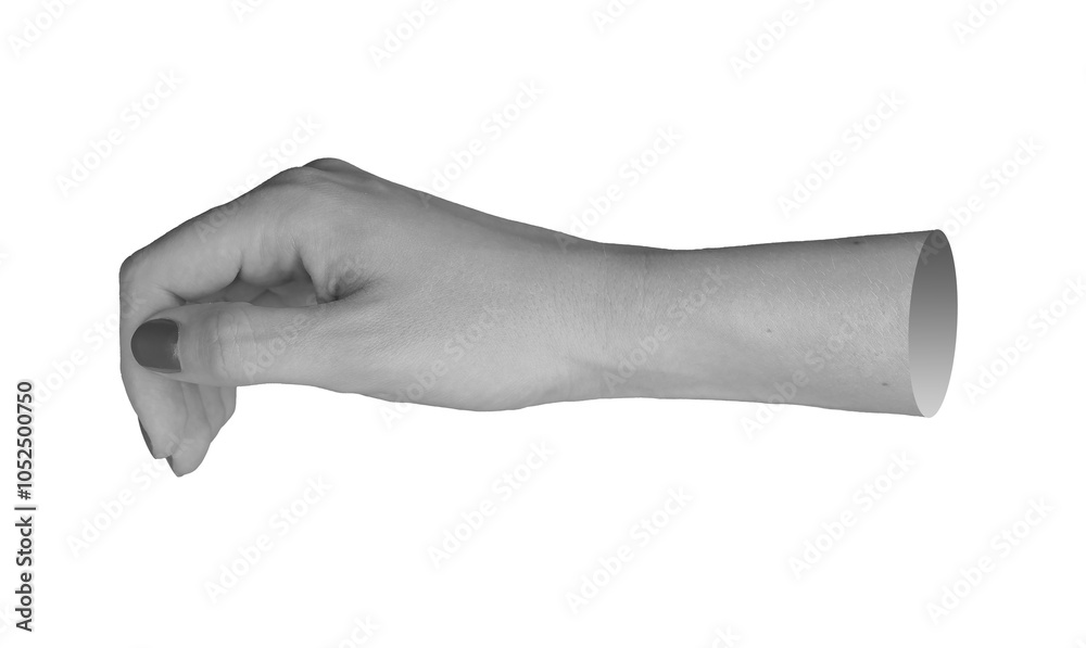 woman s hand, fingers gracefully bending and curving, thumb extended in ...
