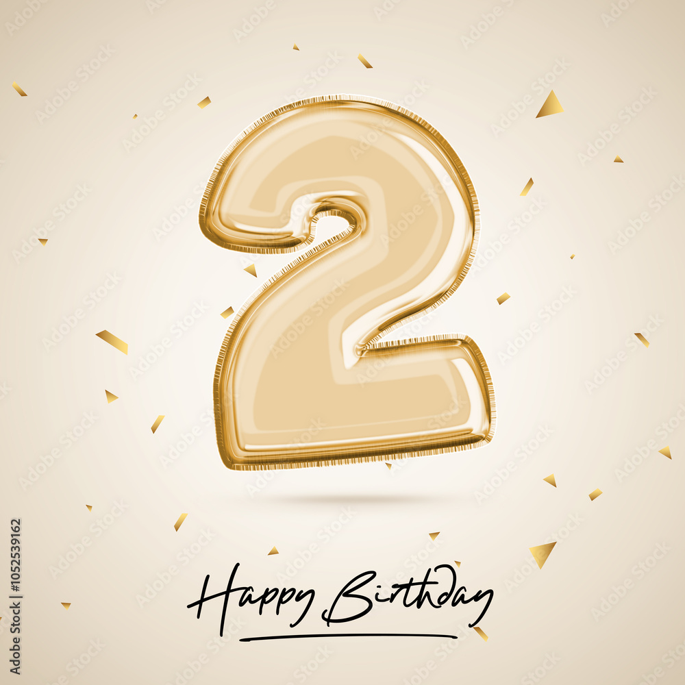 Celebrating a two years anniversary. Birthday number 2 black balloon ...