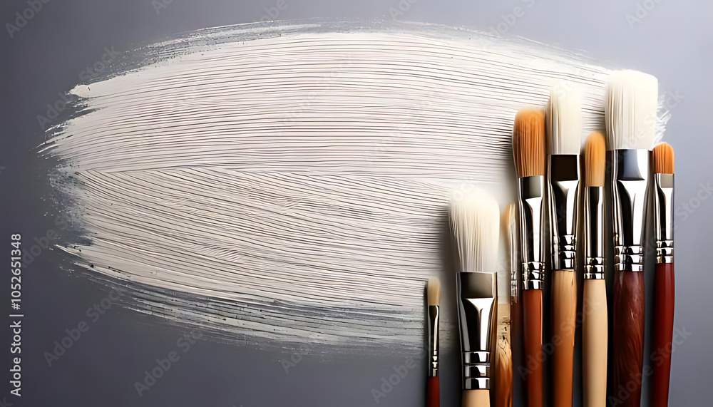 white art brushes mimic blank paper similar paintbrush strokes covering ...