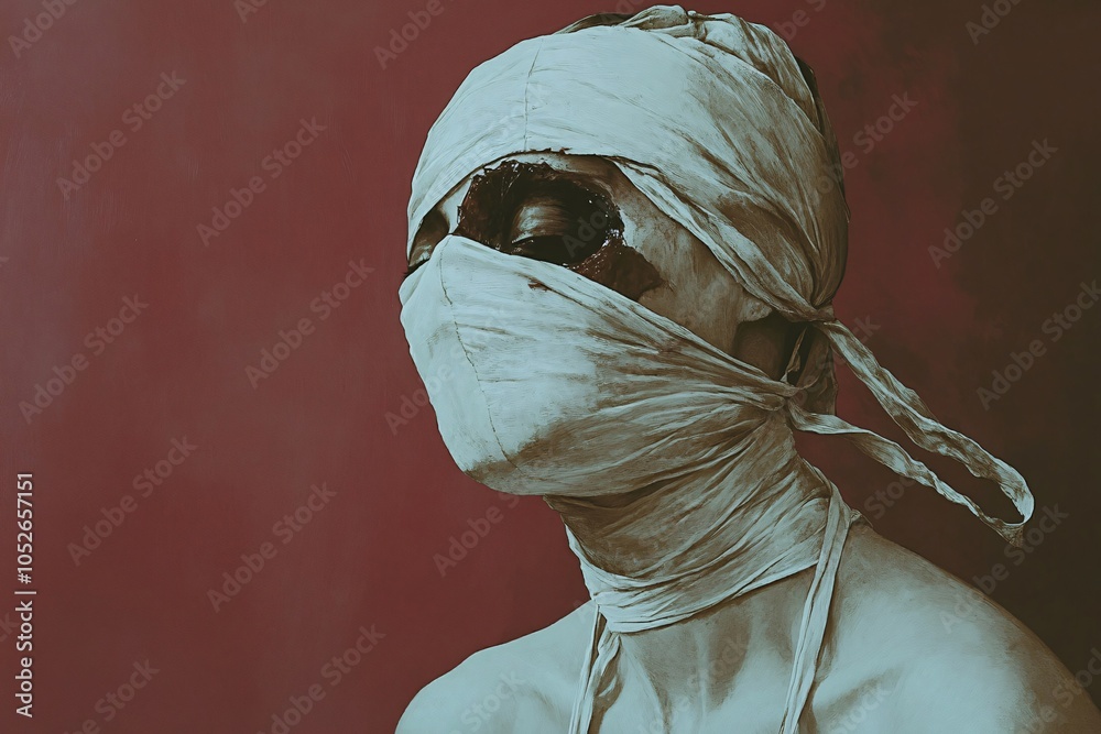 Bound and Bruised: A Portrait of Restraint and Resilience Stock ...
