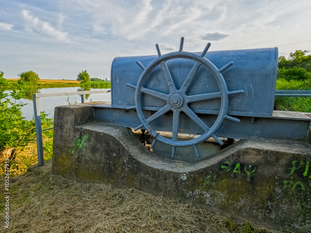 Dam at the Backwater of Tisza river near Szeged Stock Photo | Adobe Stock