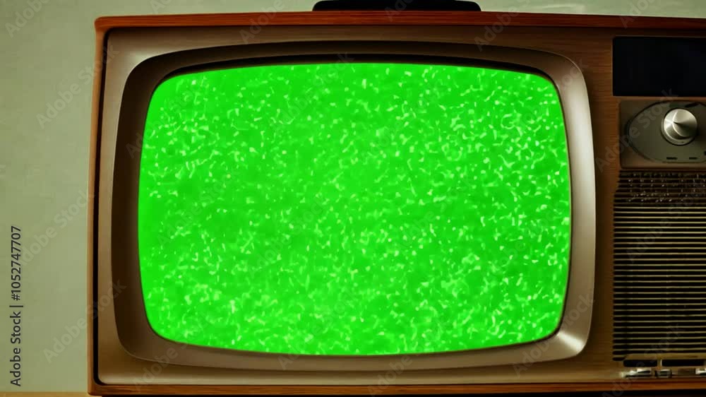 Static Green Screen Resolution Noise Vintage Set 4K zooming Retro ...