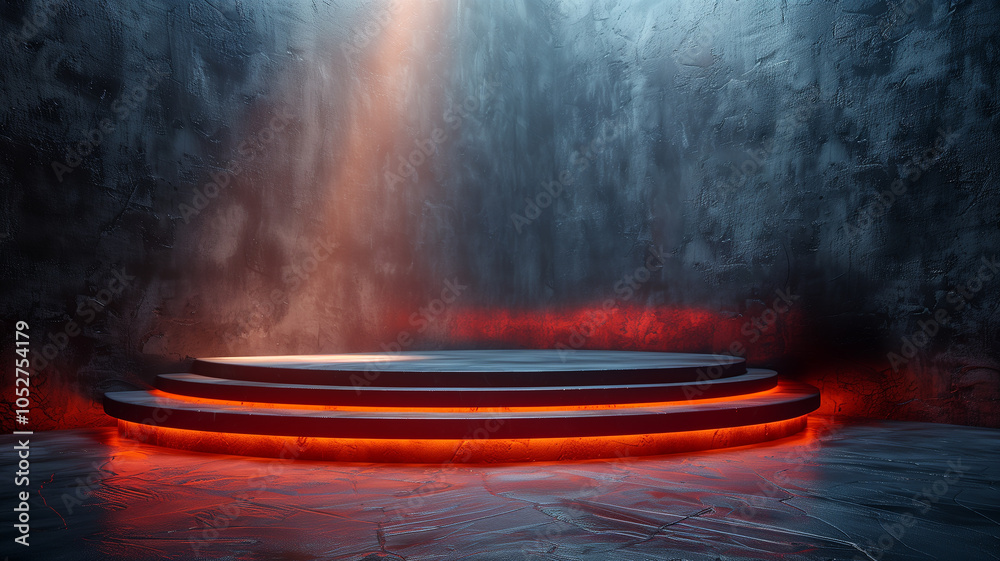 3D Rendering of Podium, black background for product photography ...