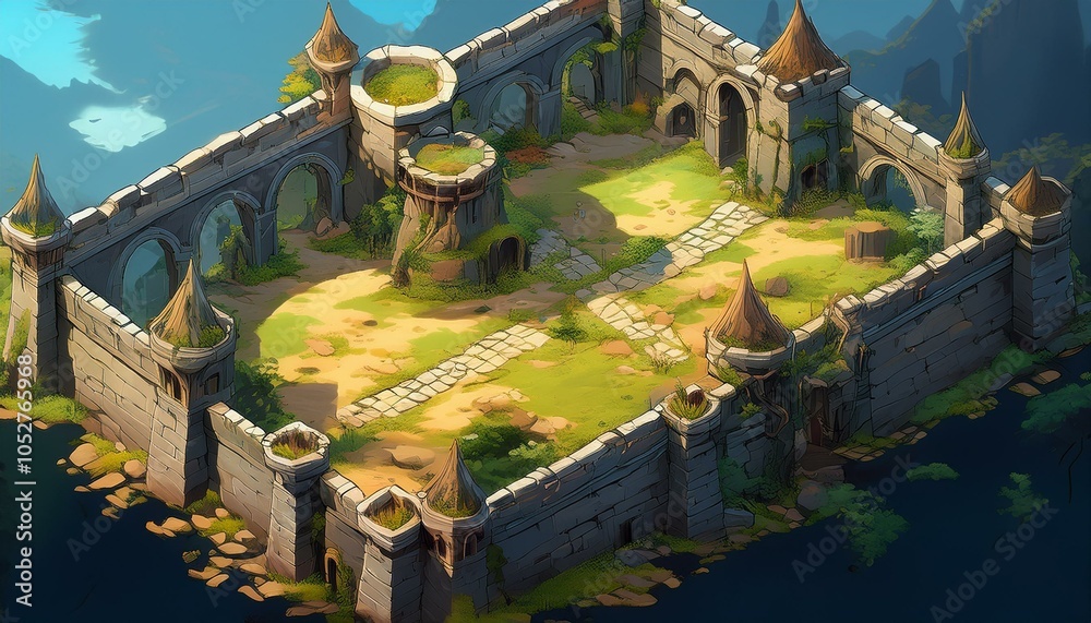 DnD Battlemap Ruined Monastery Visual Elements for RPGs AI Generate ...