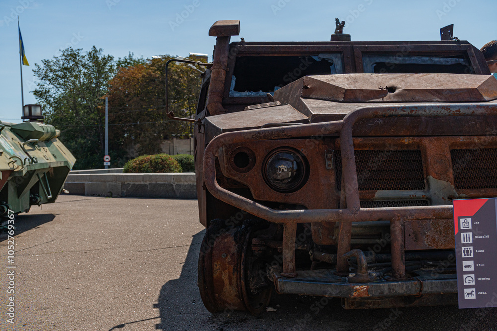 Damaged Russian armored vehicle Tiger Military armored vehicles blown ...