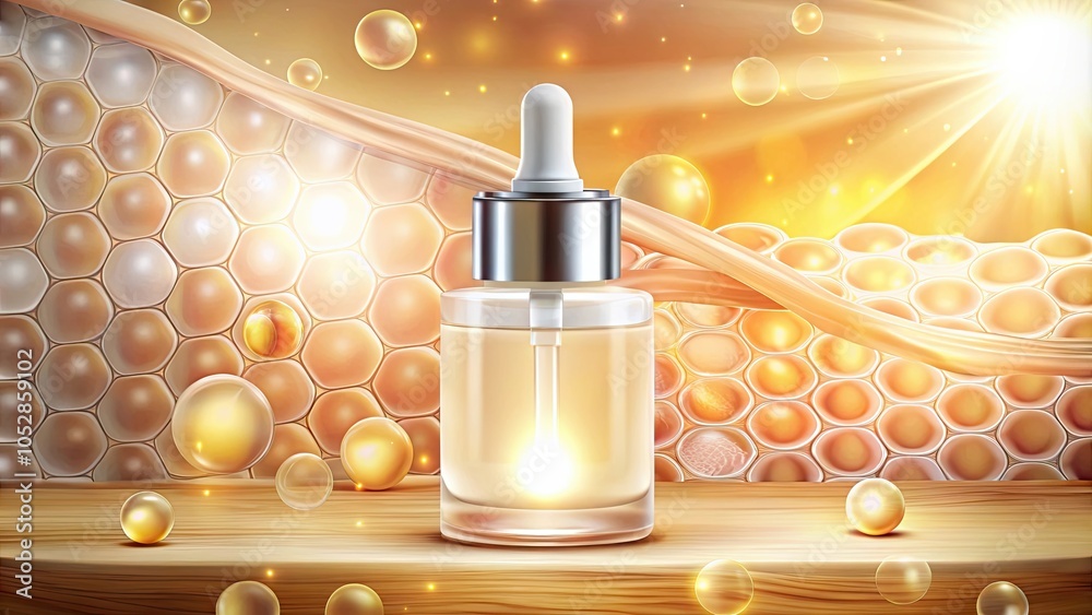 render of skin cells absorbing serum to reduce drooping Stock Photo ...