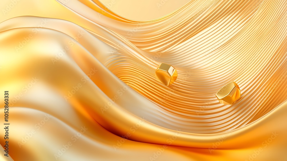 Gold bullion amidst inflation wave patterns, visually contrasting gold ...