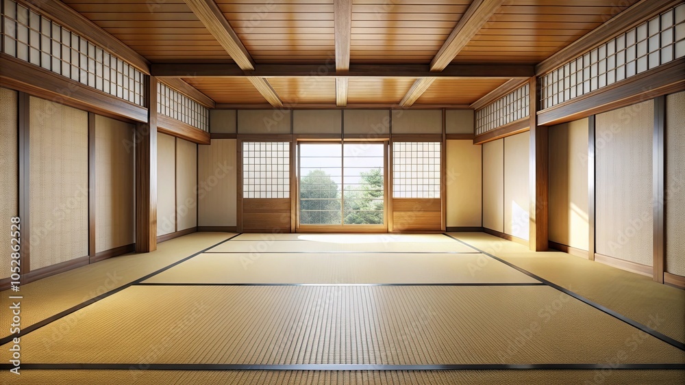Standard empty room with tatami mat floor in Japan , tatami mat, room ...