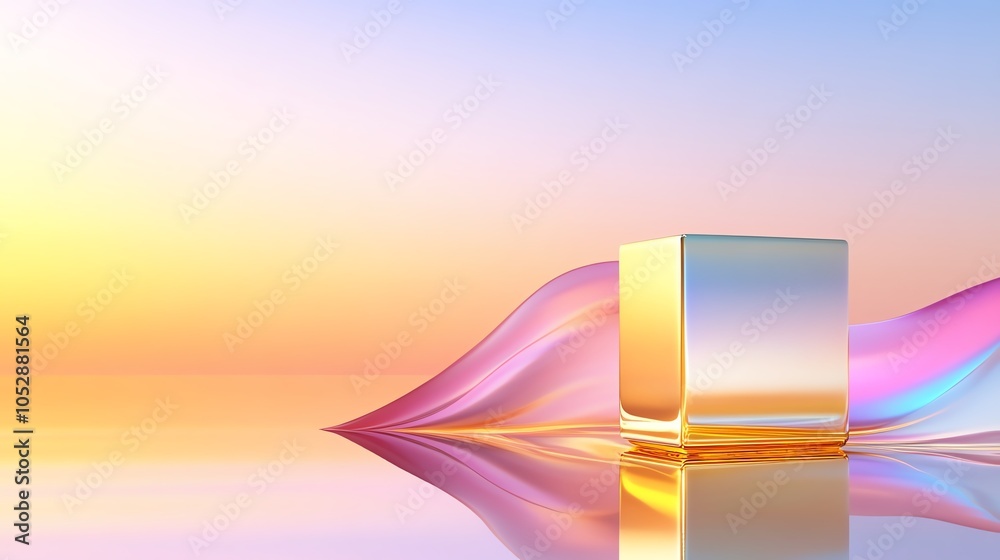 Gold bullion on a reflective background with subtle trend overlays ...