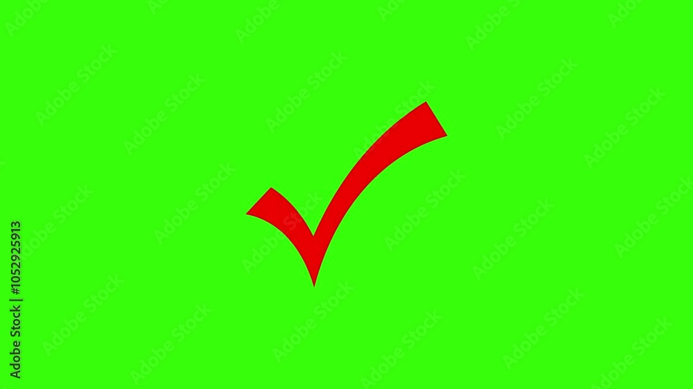 Tick mark drawing represents correct symbol, approved tick mark icon animation Green Screen ...