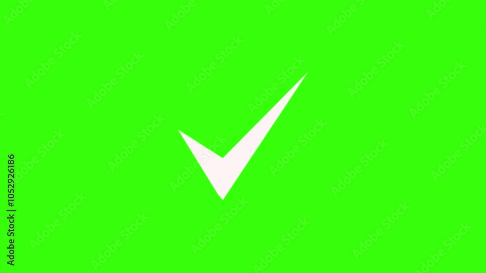 Tick mark drawing represents correct symbol, approved tick mark icon animation Green Screen ...