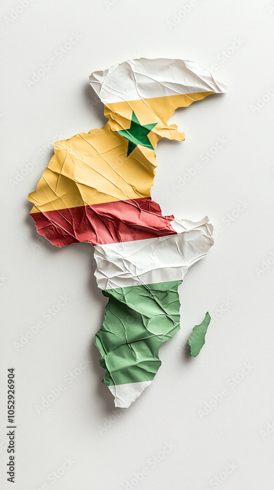 A creative representation of senegal a crumpled map featuring the ...