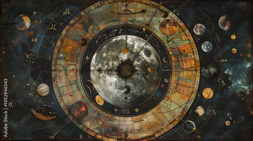 Astrological Chart Illustration - Digital Representation of a KP Kundli ...