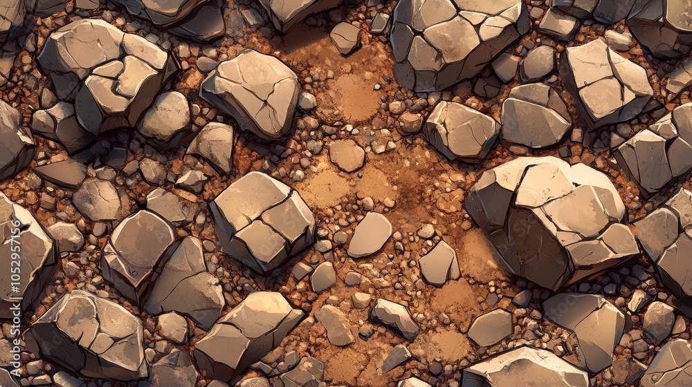 2410 65.A seamless cartoon ground texture designed for gaming, showing ...