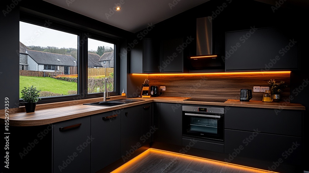 Modern Kitchen Design with Warm Lighting: A sleek and contemporary ...