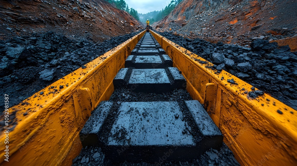 Automated coal loading into furnaces at a modern power plant showcasing ...