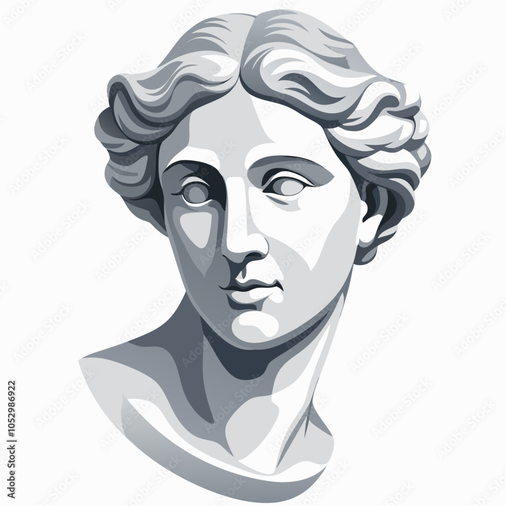 Classical Greek Statue of Venus in Monochrome Vector Art – Perfect for ...