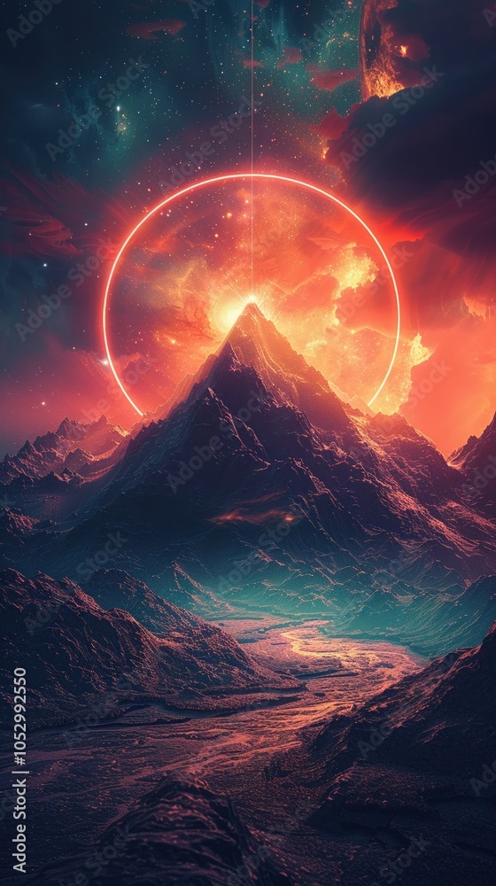 Craft a mesmerizing visual representation of a tilted angle view ...