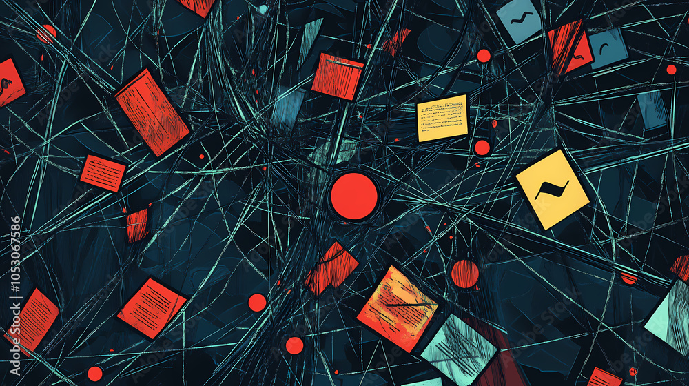 Image depicting tangled web of fake news signs, symbolizing the spread ...