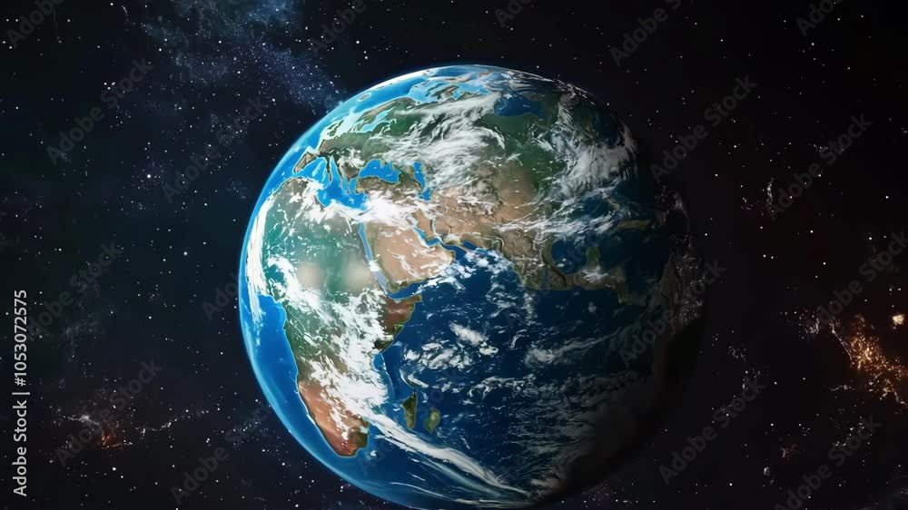 Realistic 4K Video of Earth Rotating in the Vastness of Space Stock ...