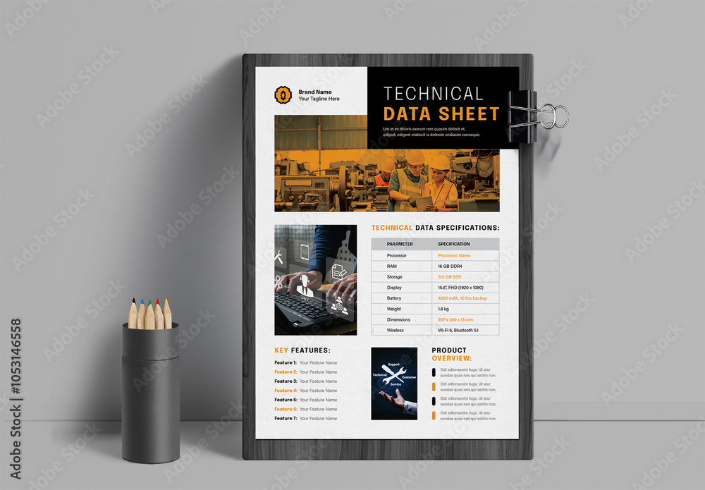Technical Data Sheet Design Stock Template | Adobe Stock