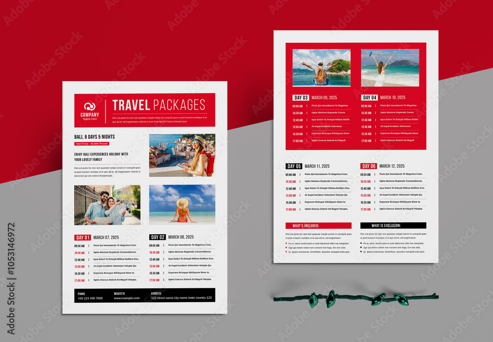 Travel Packages Flyer Layout Stock Template | Adobe Stock