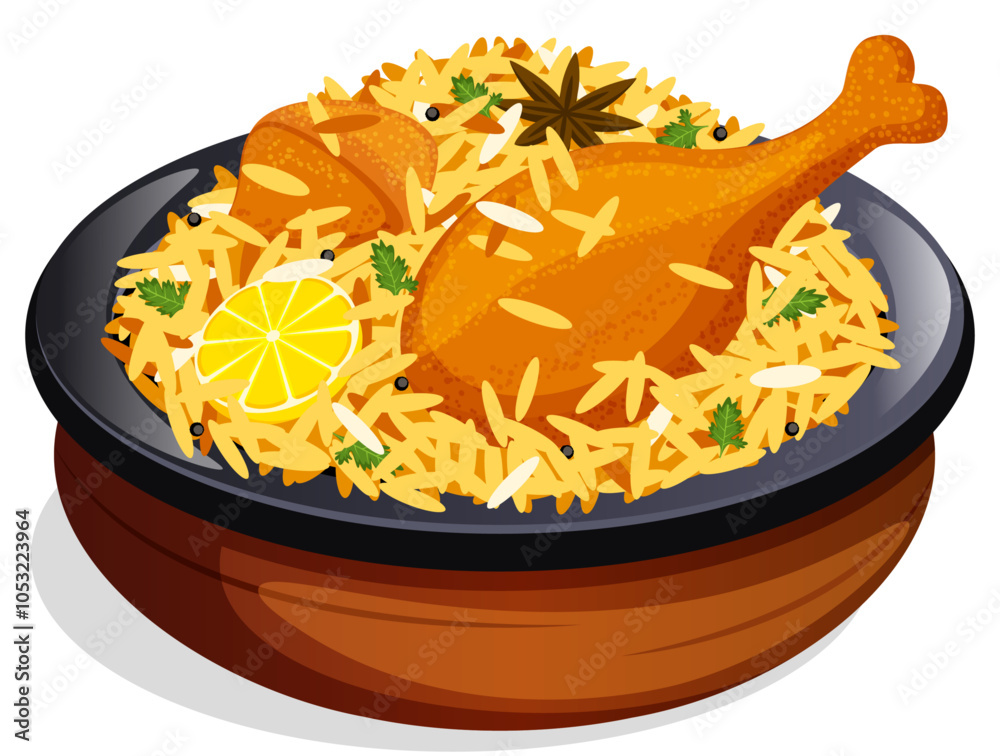 Matka Chicken Biryani Isolated. Traditional Indian Cuisine Served in ...