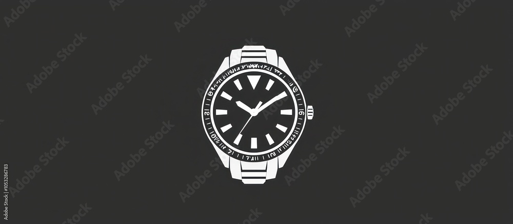 Timepieces and horology symbolized in a classic design glyph icon ...