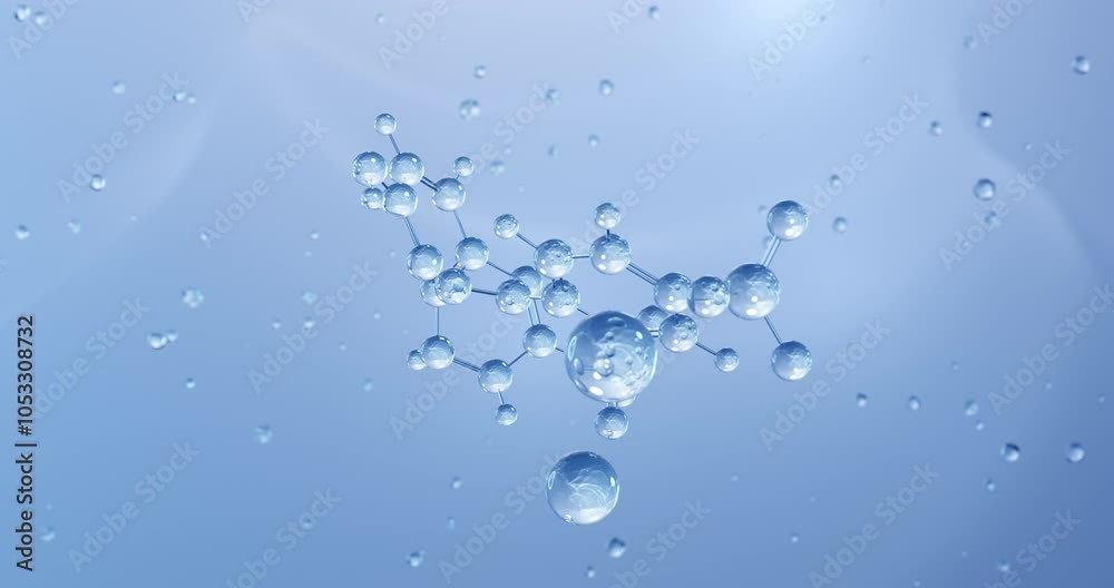 Sunset yellow FCF rotating molecular structure, 3d model of molecule ...