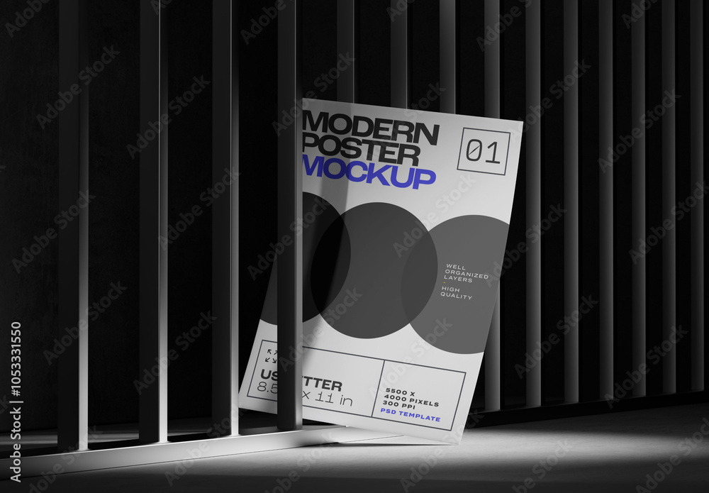 Letter Poster Mockup Stock Template | Adobe Stock