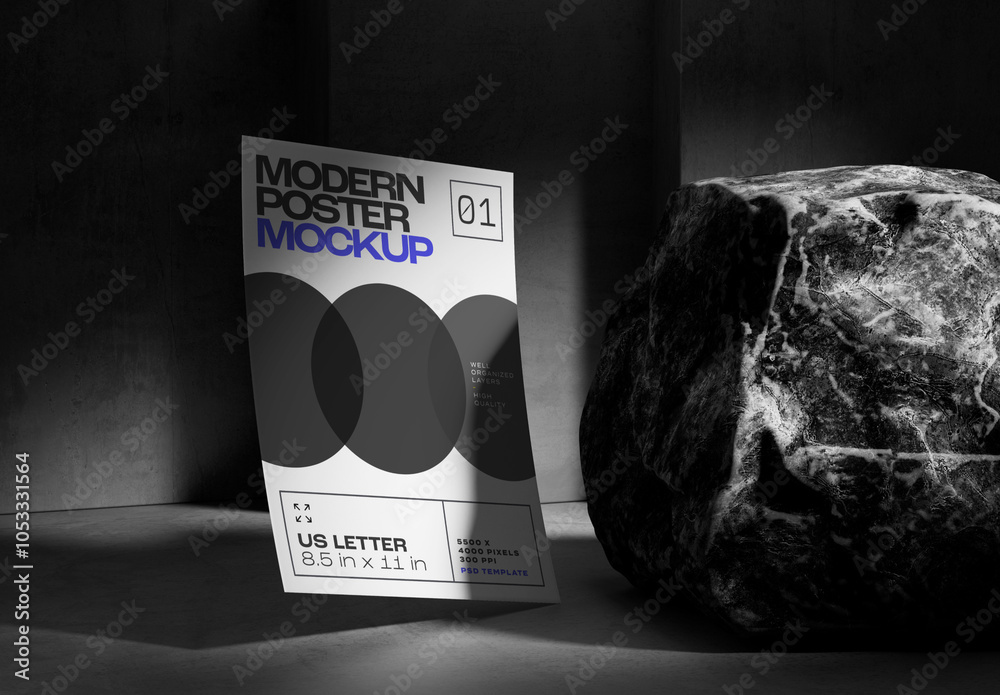 Letter Poster Mockup Stock Template | Adobe Stock