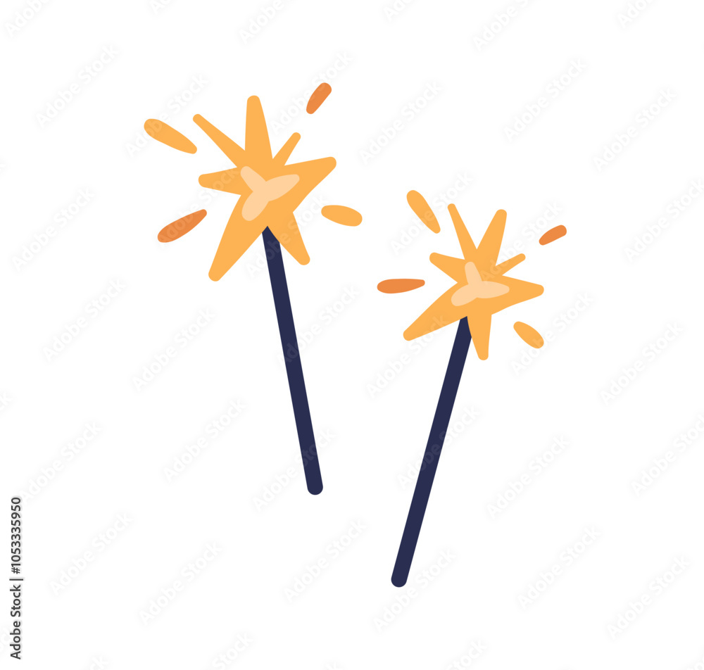 Sparklers, firework sticks glowing with bright sparks. Festive bengal ...