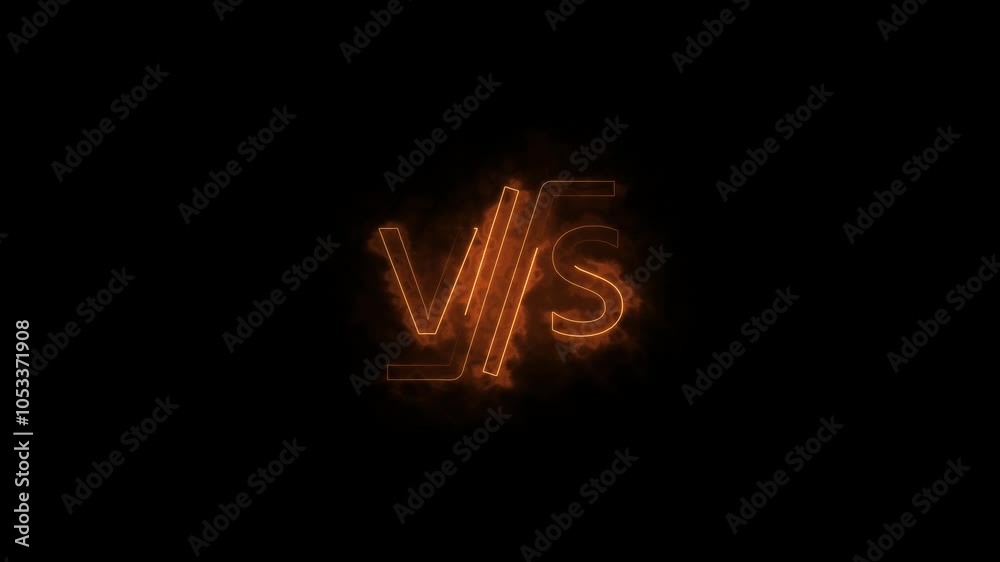 Vs text fire Animation, versus match Animation. VS versus bars neon ...