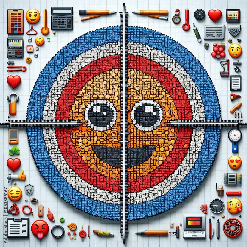 122 KPI Emoji Mosaic KPI target represented as a mosaic image fo Stock ...