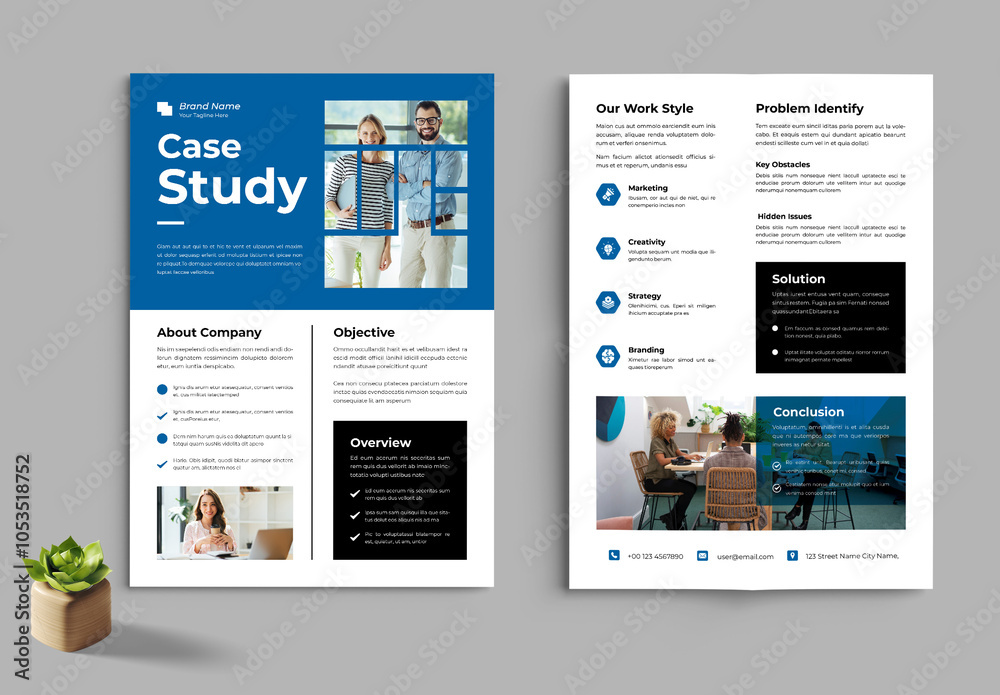 Case Study Design Layout Stock Template | Adobe Stock