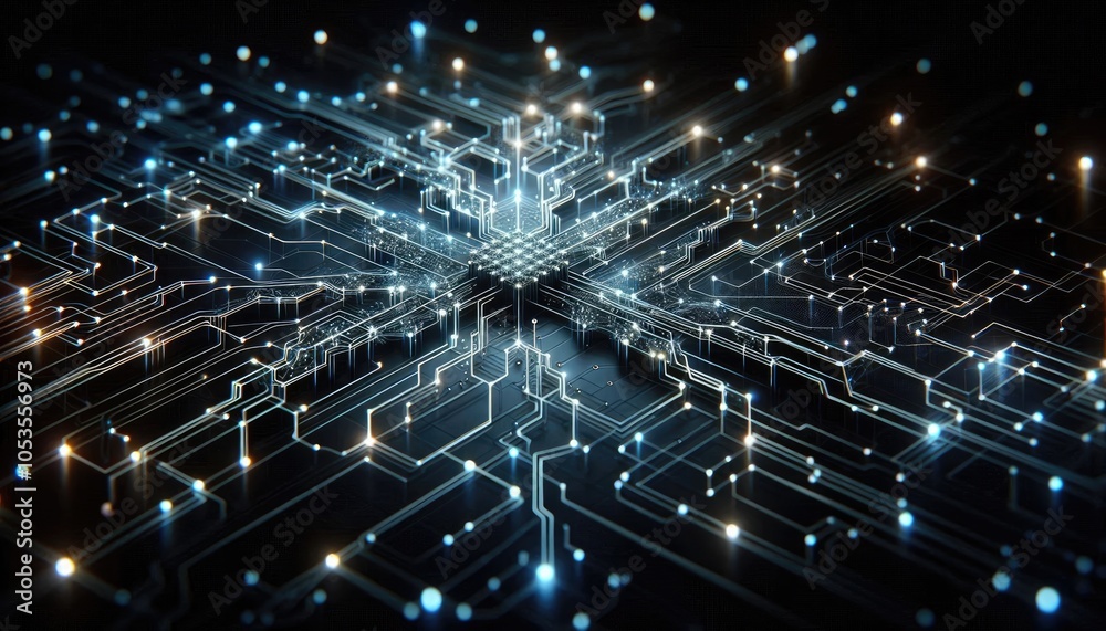 Digital Deep Learning Circuits - Glowing Neural Network and Data Flow ...