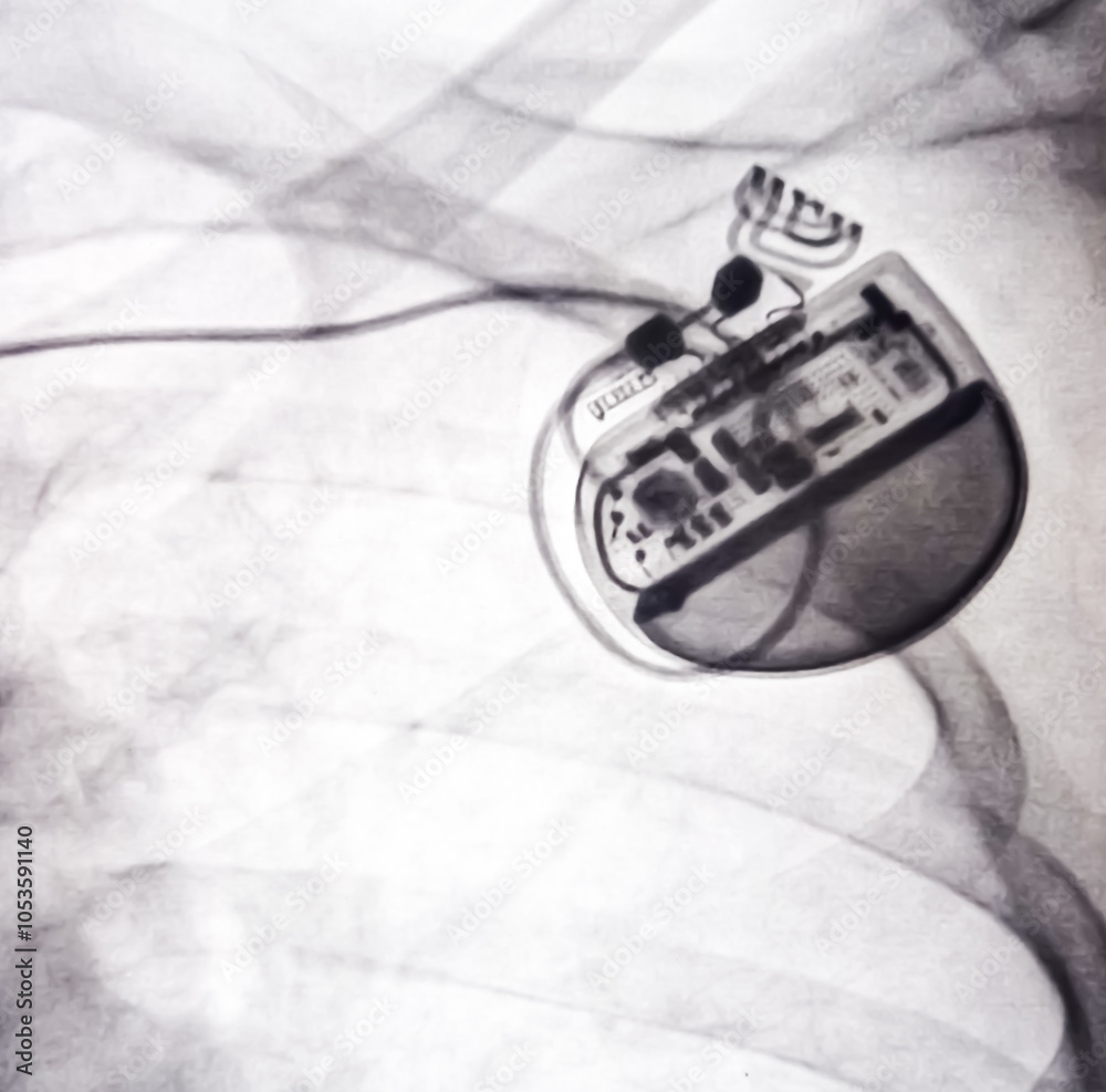 X ray image showed single chamber permanent pacemaker (PPM) betary with ...