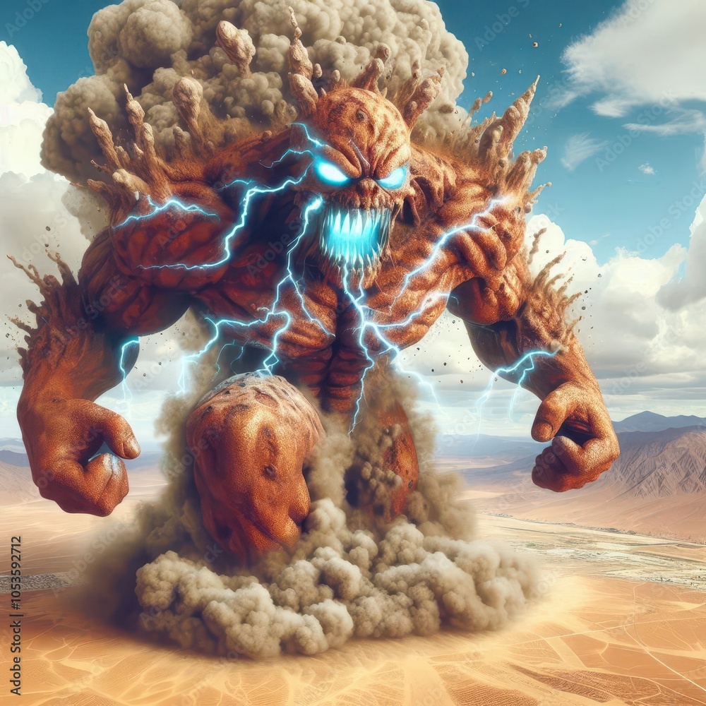 Ai generated illustration of a human flying monster in the form of a ...