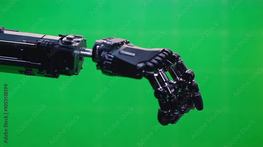 Robotic Hand Reaching Out: A close-up of a robotic arm with a detailed ...